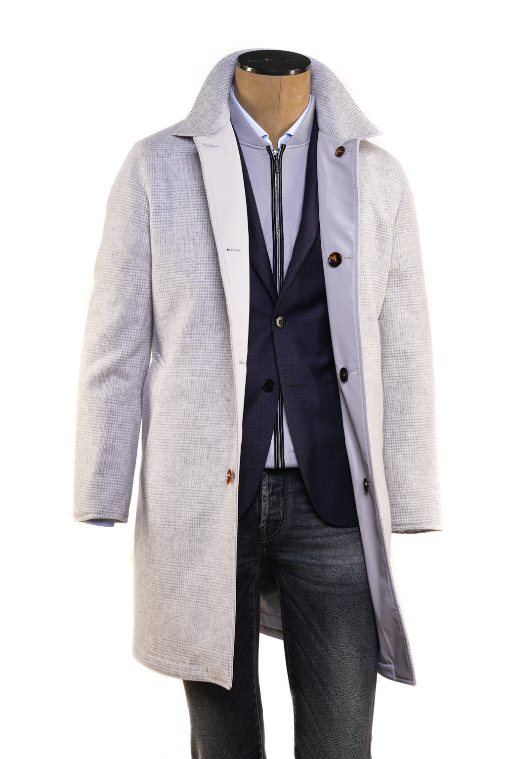 Kired by Kiton Peak Wool-Cashmere Reversible Overcoat – Riflessi