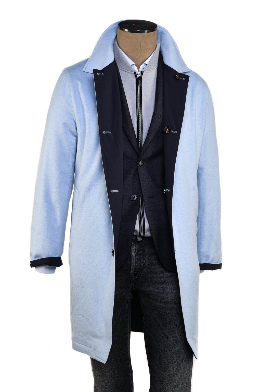 Kired by Kiton Peak Cashmere Reversible Overcoat – Riflessi